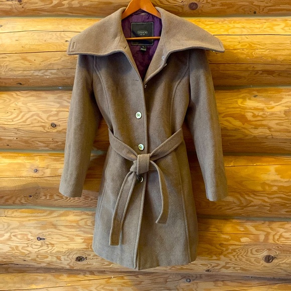 Coach | Jackets & Coats | Coach Womens Camel Color Woolmohair Coat ...